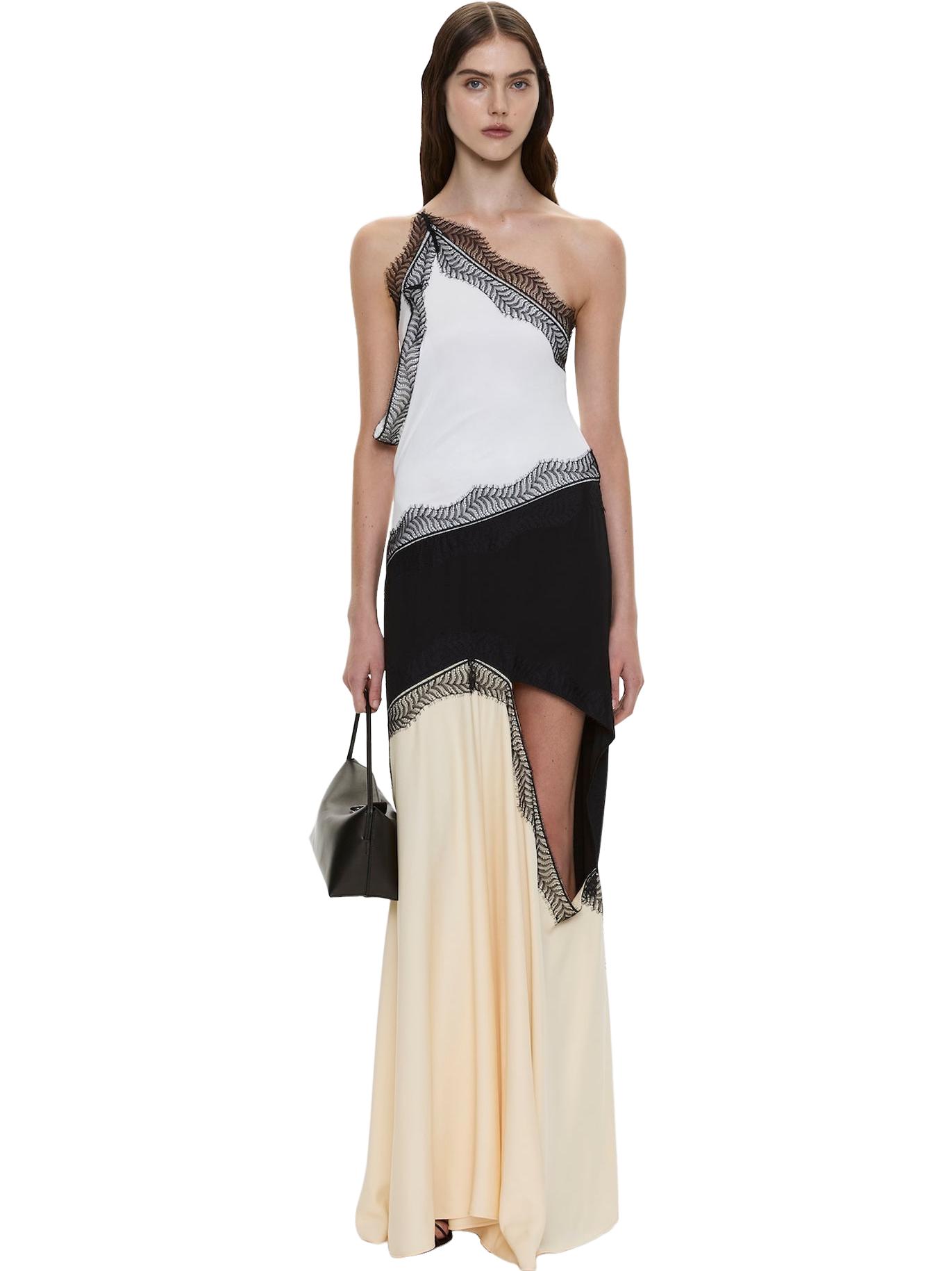 CHRISTOPHER ESBER CHRISTOPHER ESBER Keira Split Lace One-Shoulder Cutaway Gown