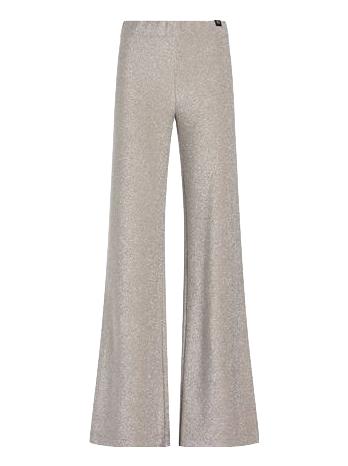 OTTOD'AME OTTOD'AME Silver Metallic Flared Jersey Pants