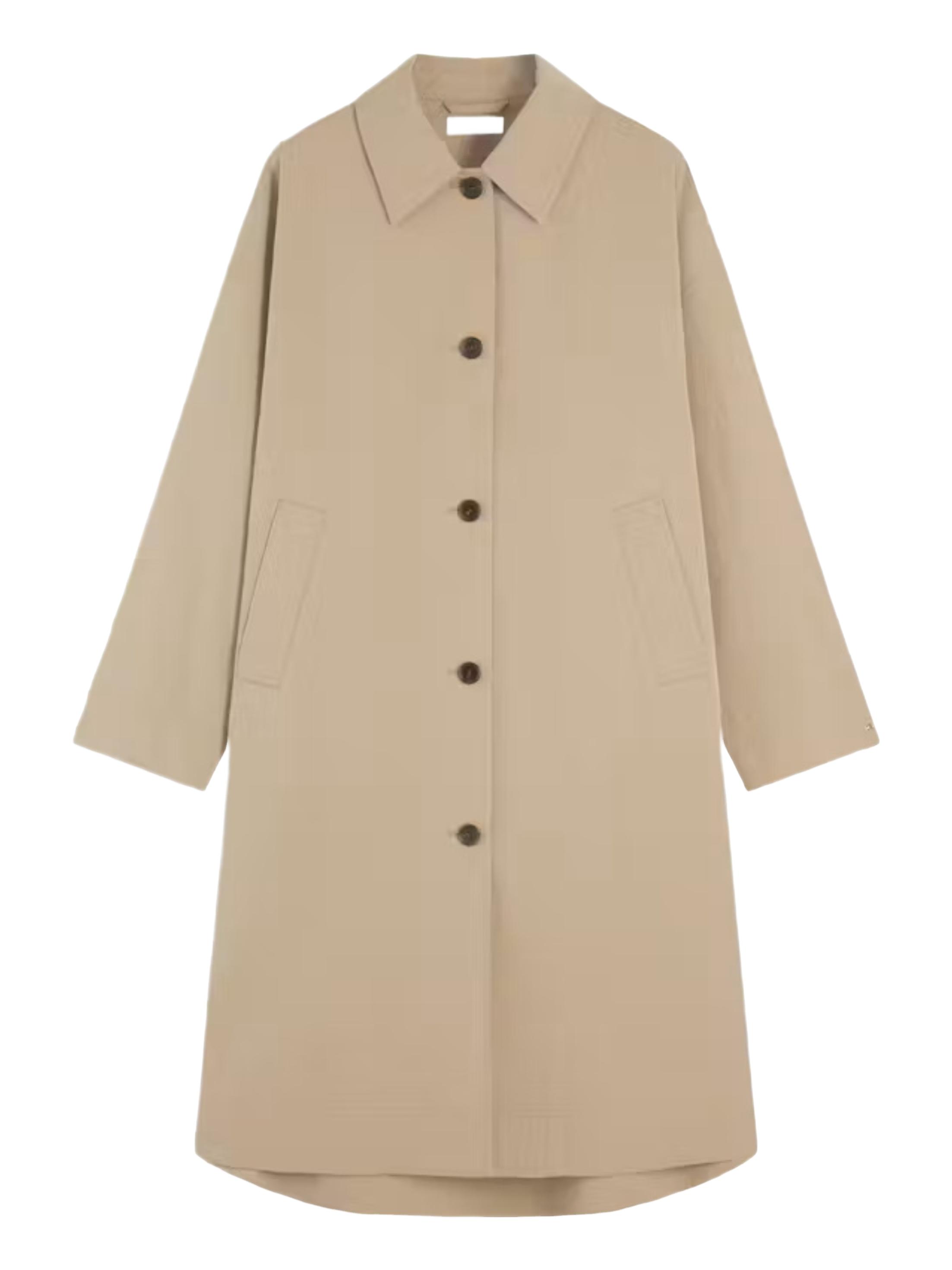 TOMMY HILFIGER Tommy Hilfiger Single Breasted Cotton Blend Twill Coat