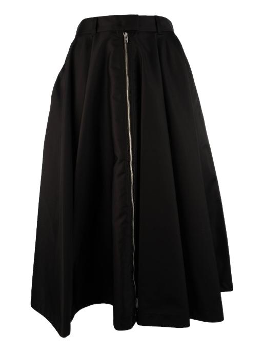 PRADA Prada Re-Nylon Flared Skirt with Belt Loops and Front Zipper
