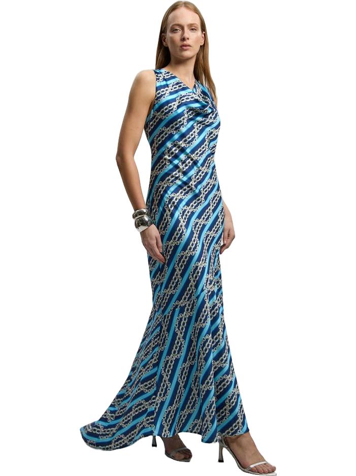 KAREN MILLEN Karen Millen Chain Print Cowl Neck Maxi Dress