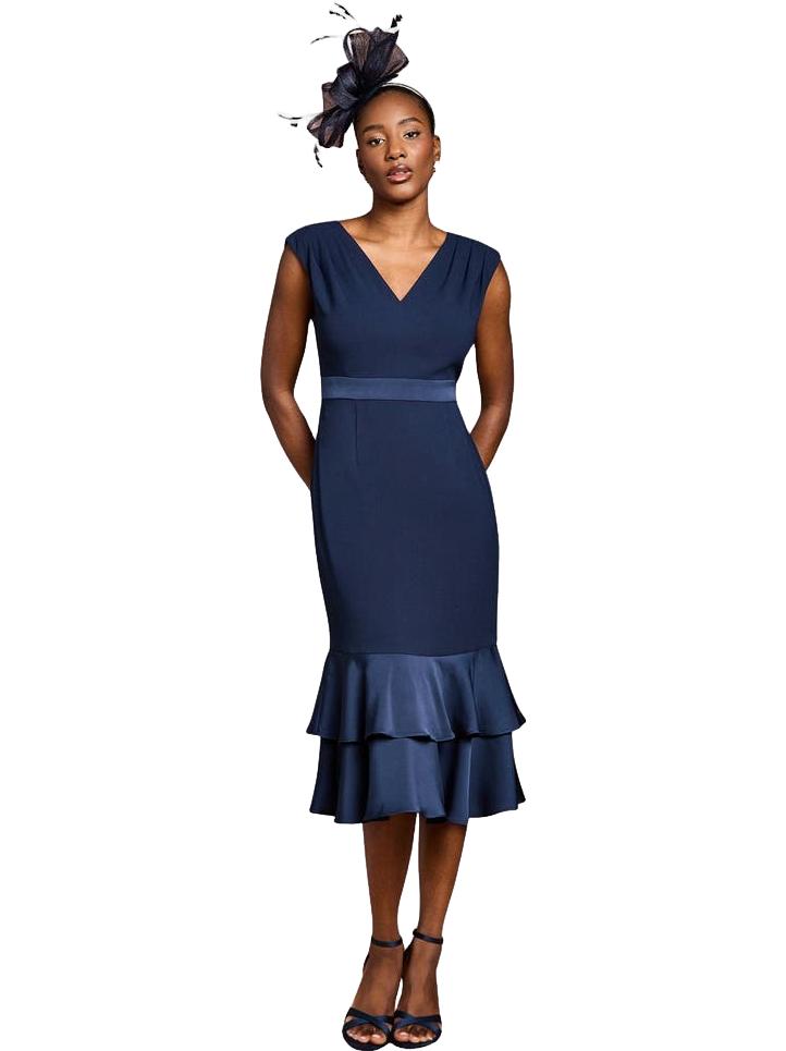 COAST Coast Crepe Peplum Dress with Tiered Hem