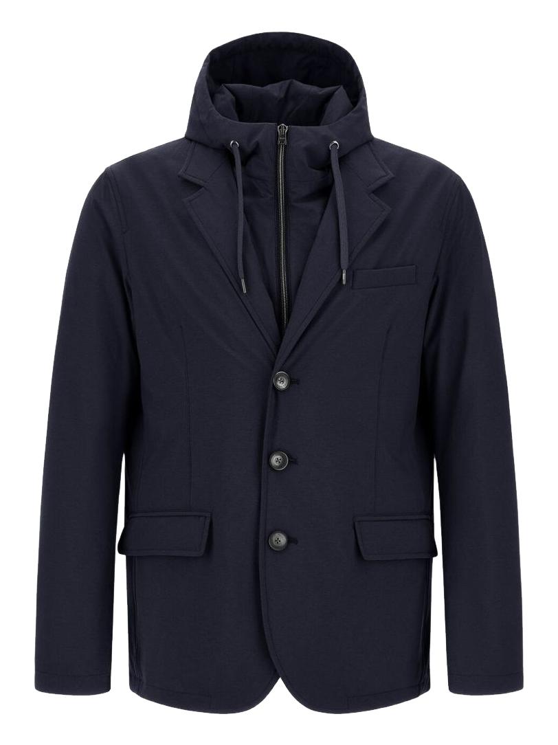 HERNO Herno Nylon Blazer Jacket with Detachable Hood