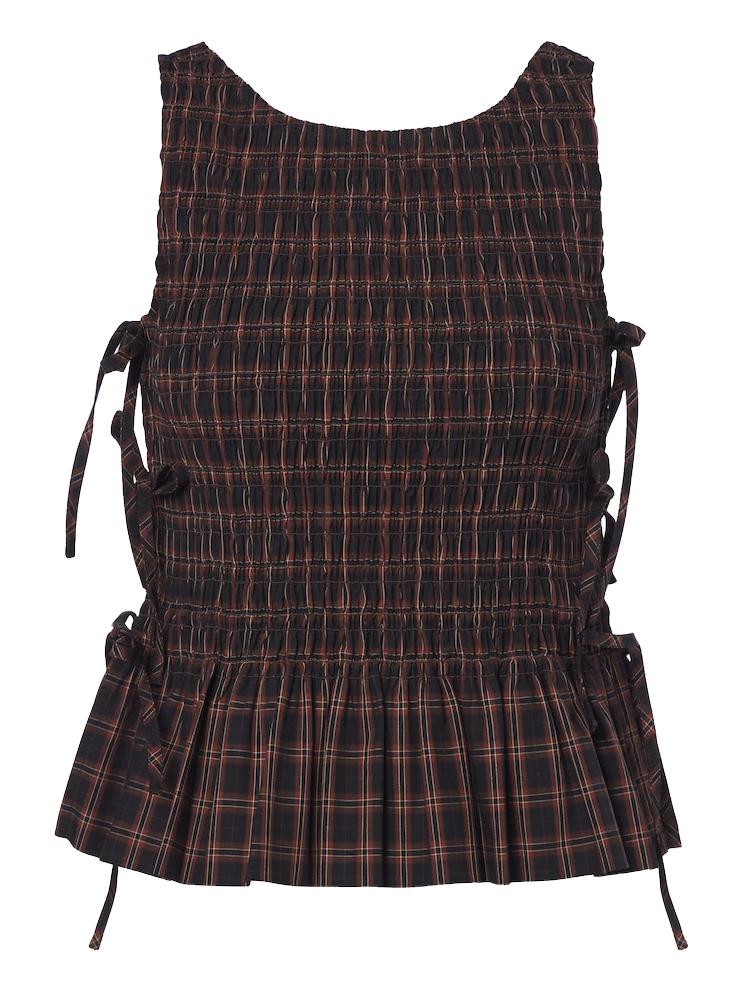 GANNI Ganni Printed Check Shorts