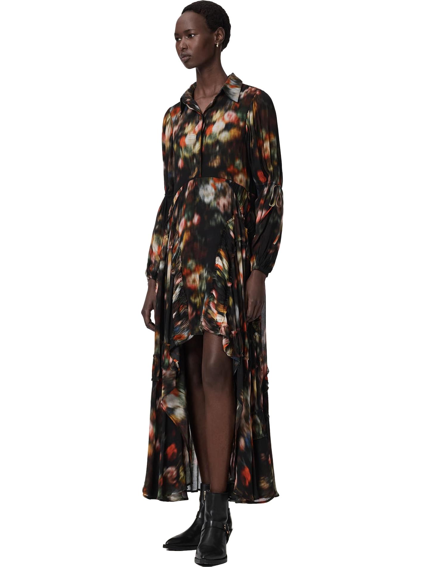 ALLSAINTS AllSaints Maria Floral Print Relaxed Fit Midi Dress
