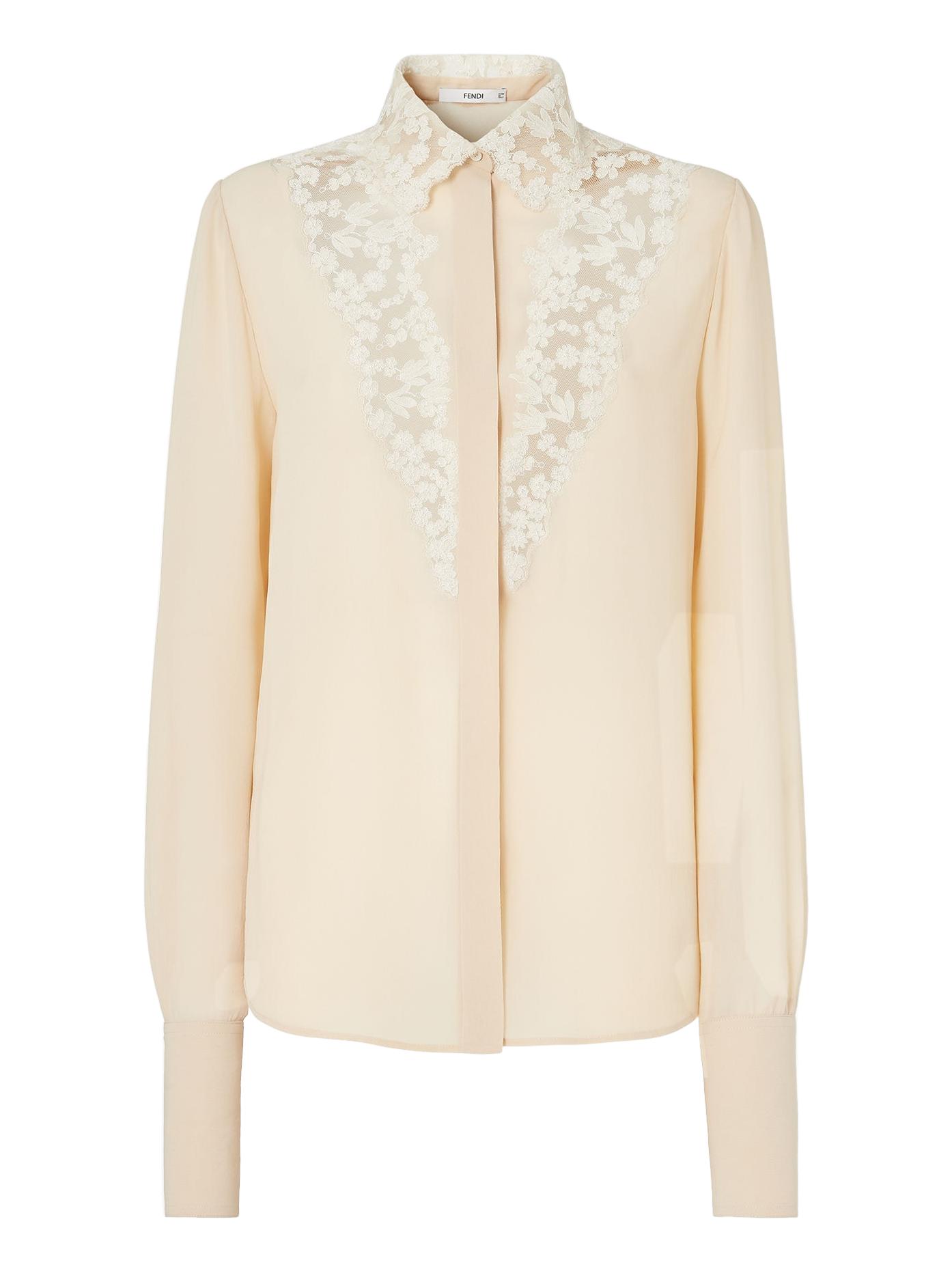 FENDI Fendi Georgette Shirt with Lace Inserts