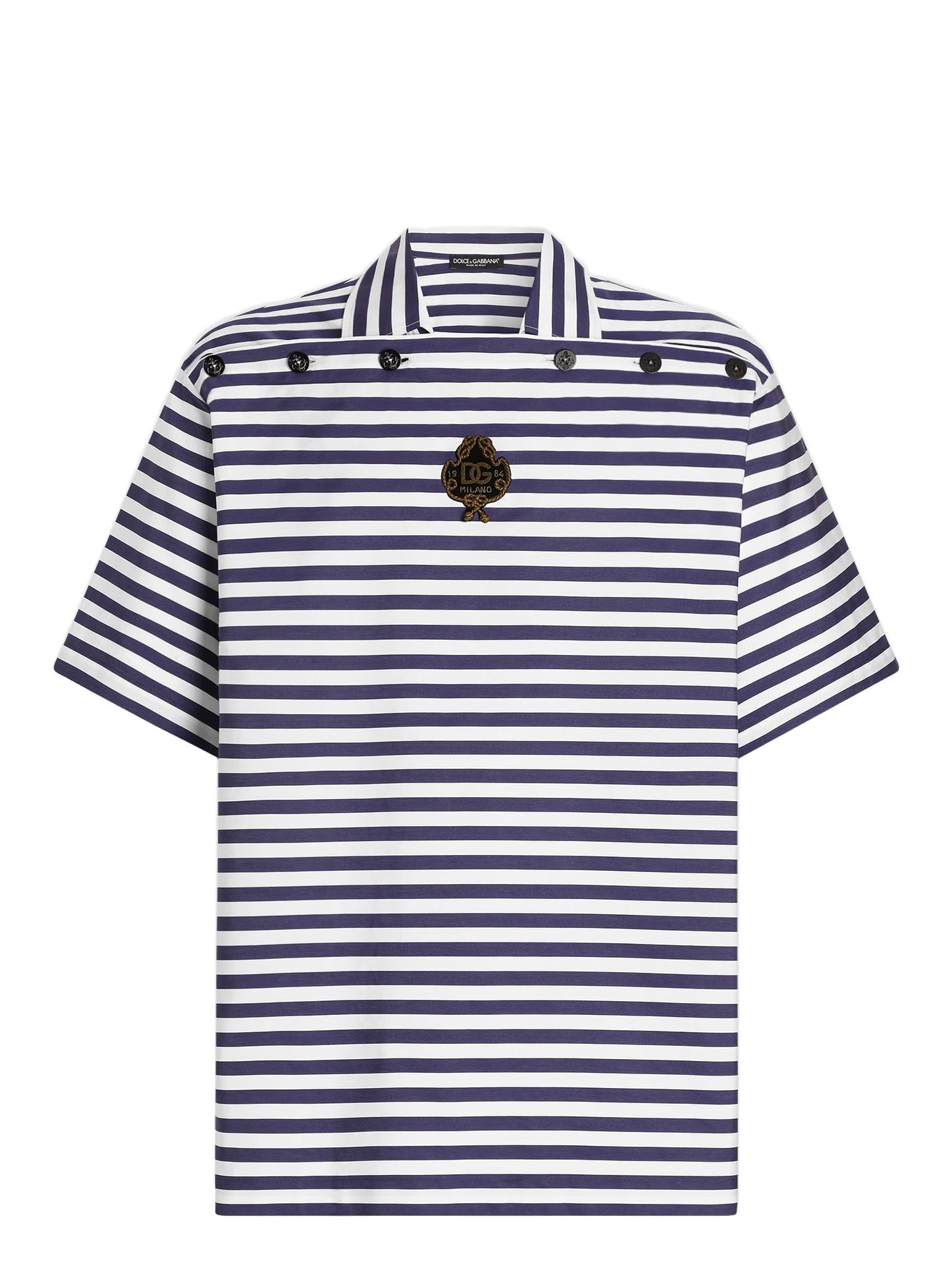 DOLCE & GABBANA striped cotton polo shirt