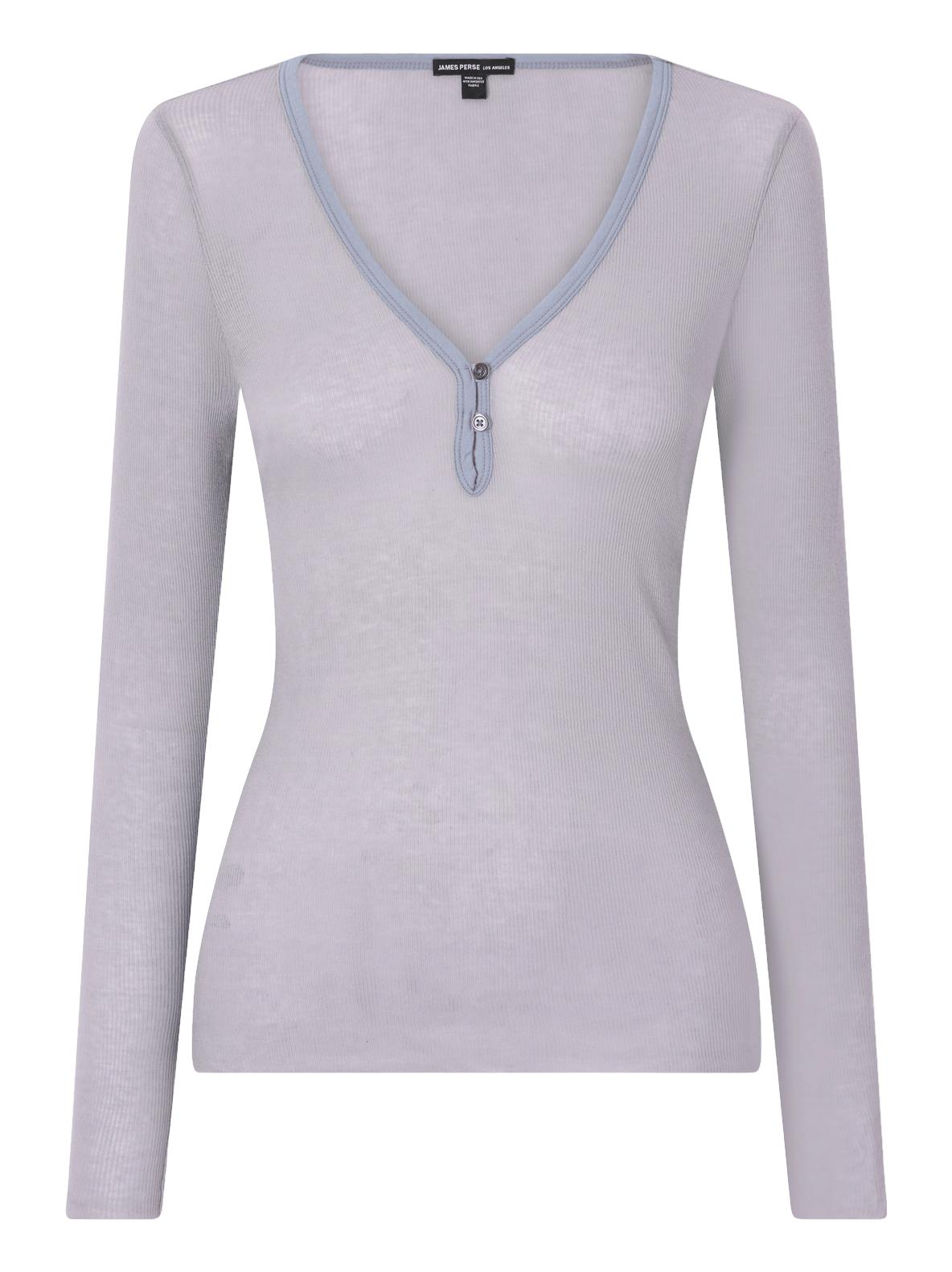 JAMES PERSE James Perse Ribbed Cotton and Cashmere-Blend Henley T-Shirt