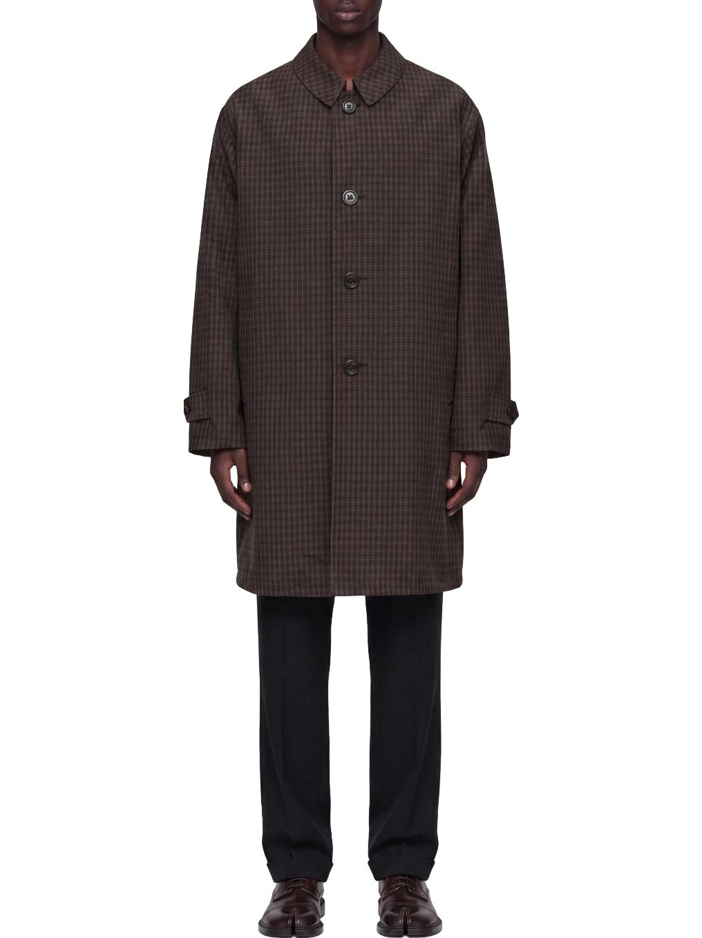 MAISON MARGIELA Maison Margiela Checked Cotton Blend Trench Coat