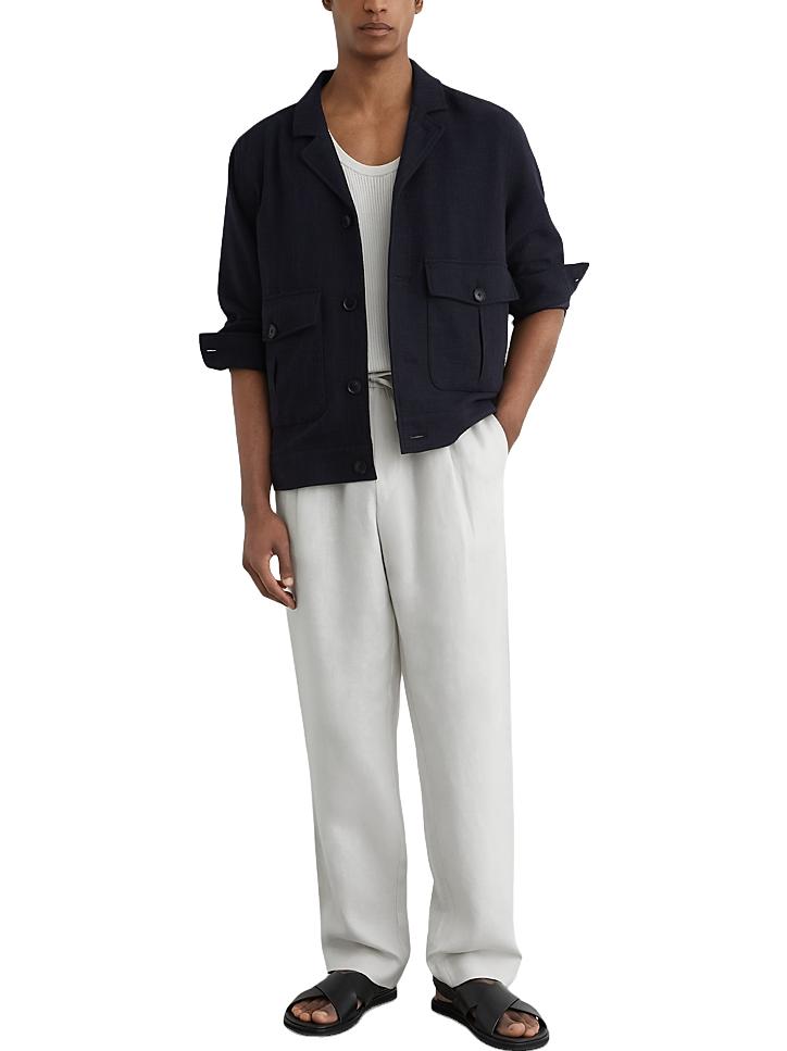 REISS Reiss Linen Relaxed Fit Trousers