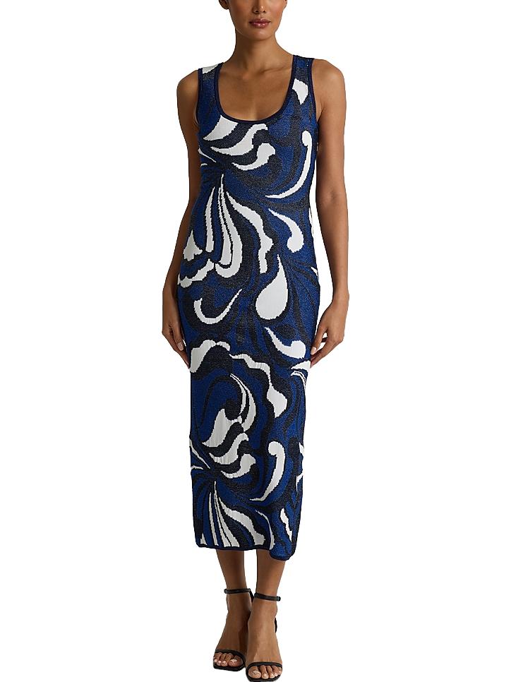 ST. JOHN St. John Graphic Print Midi Dress