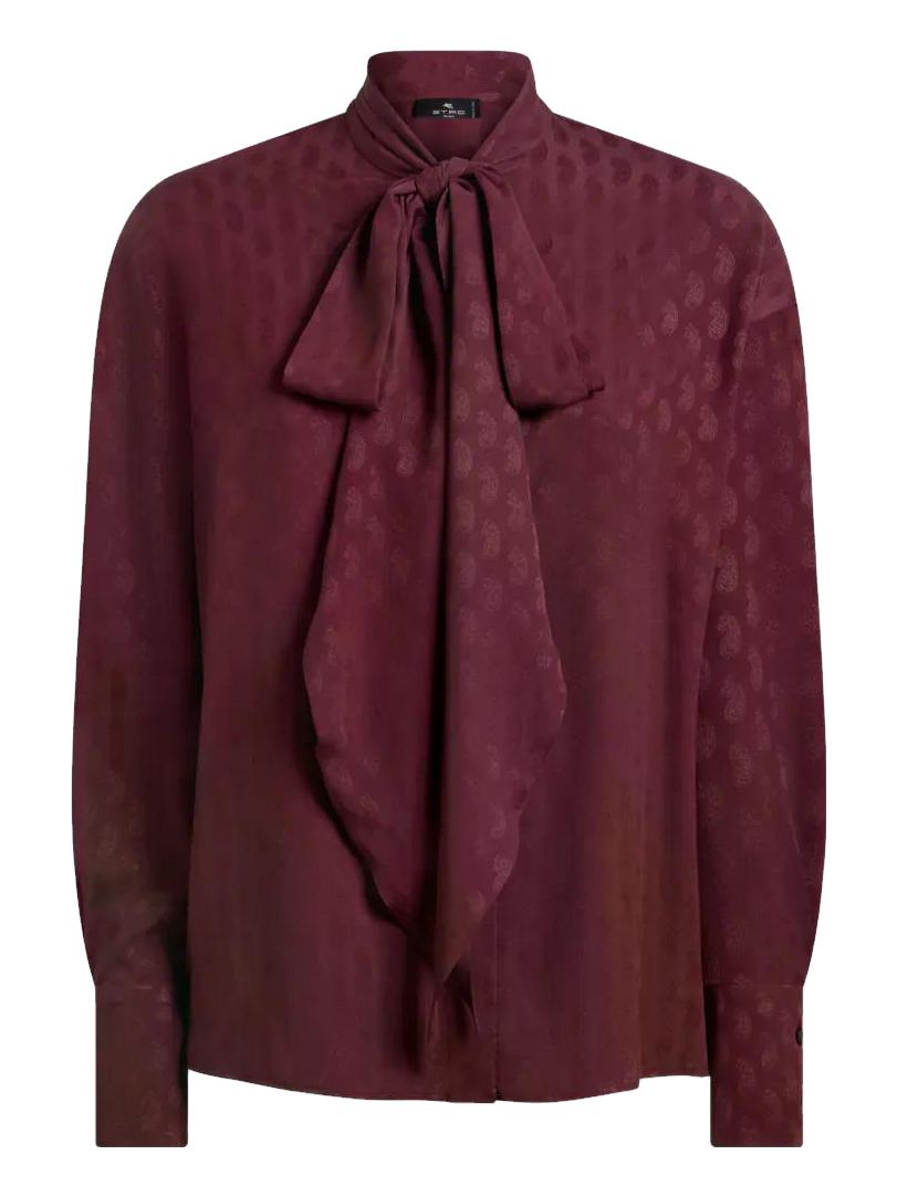 ETRO ETRO Silk-Blend Jacquard Shirt with Paisley Motif and Scarf Detail