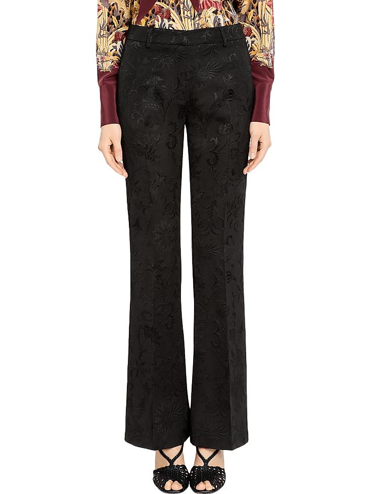 ETRO Etro Black Floral Boot-Cut Viscose Pants