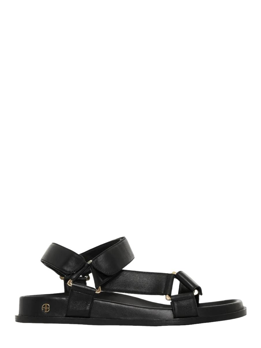 ANINE BING Anine Bing Black Leather Touch-Strap Sandals