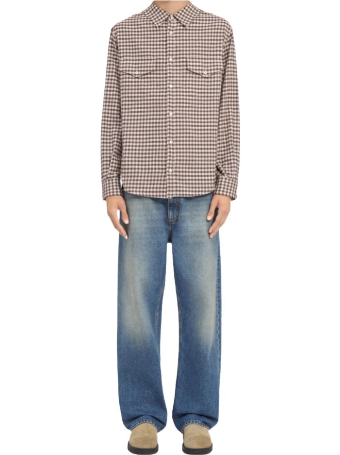 MAISON MARGIELA MM6 Maison Margiela Checkered Curved Hem Flannel Shirt
