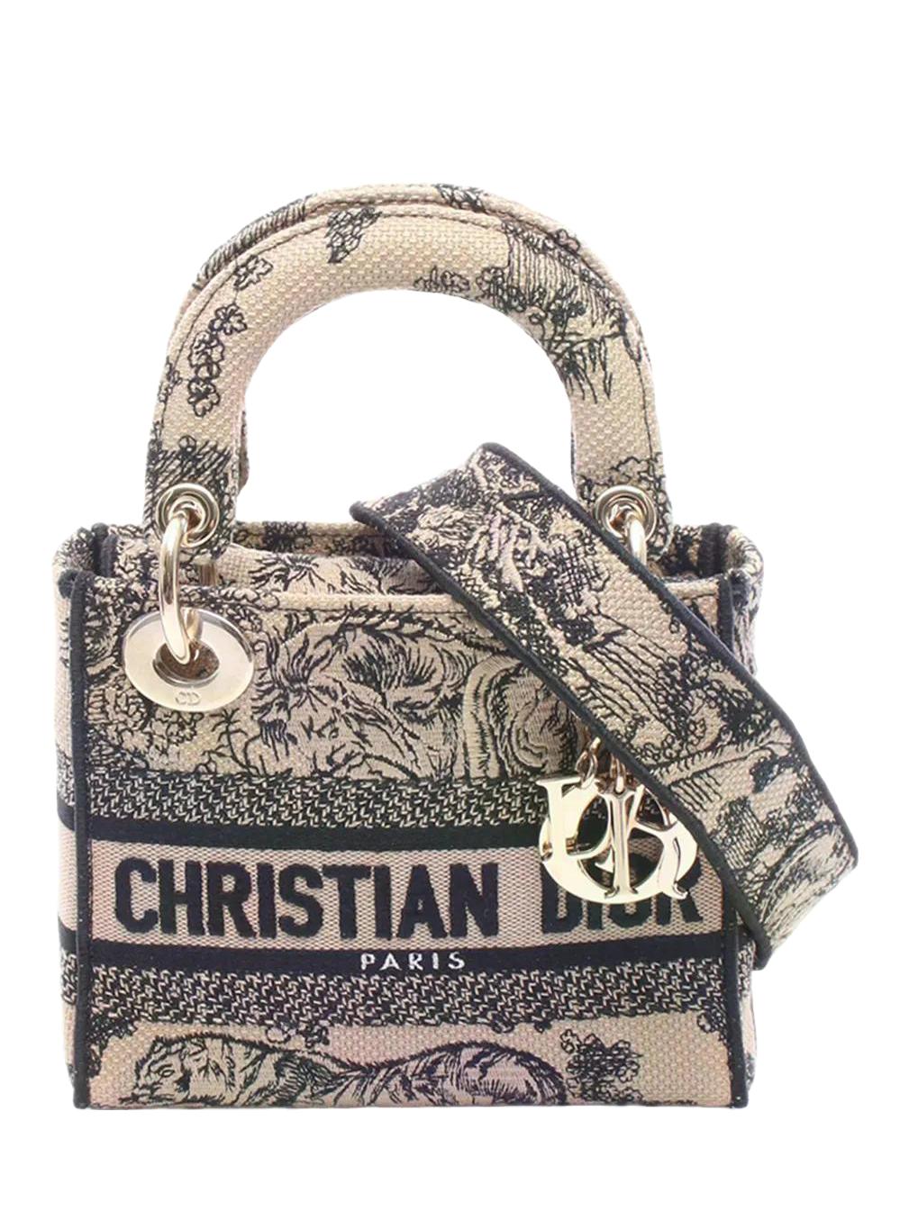 DIOR 2023 Mini Toile de Jouy Lady D-Lite Satchel