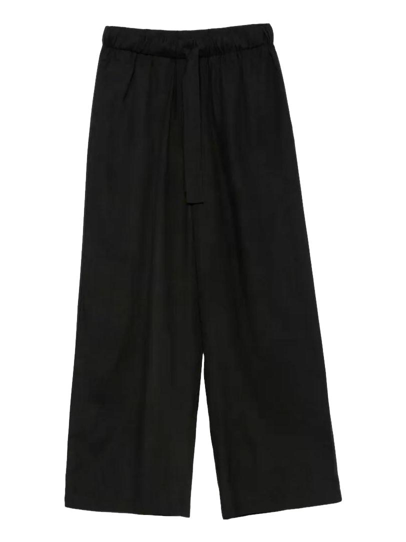 TOTÊME TOTEME Black Silk Wide-Leg Trousers