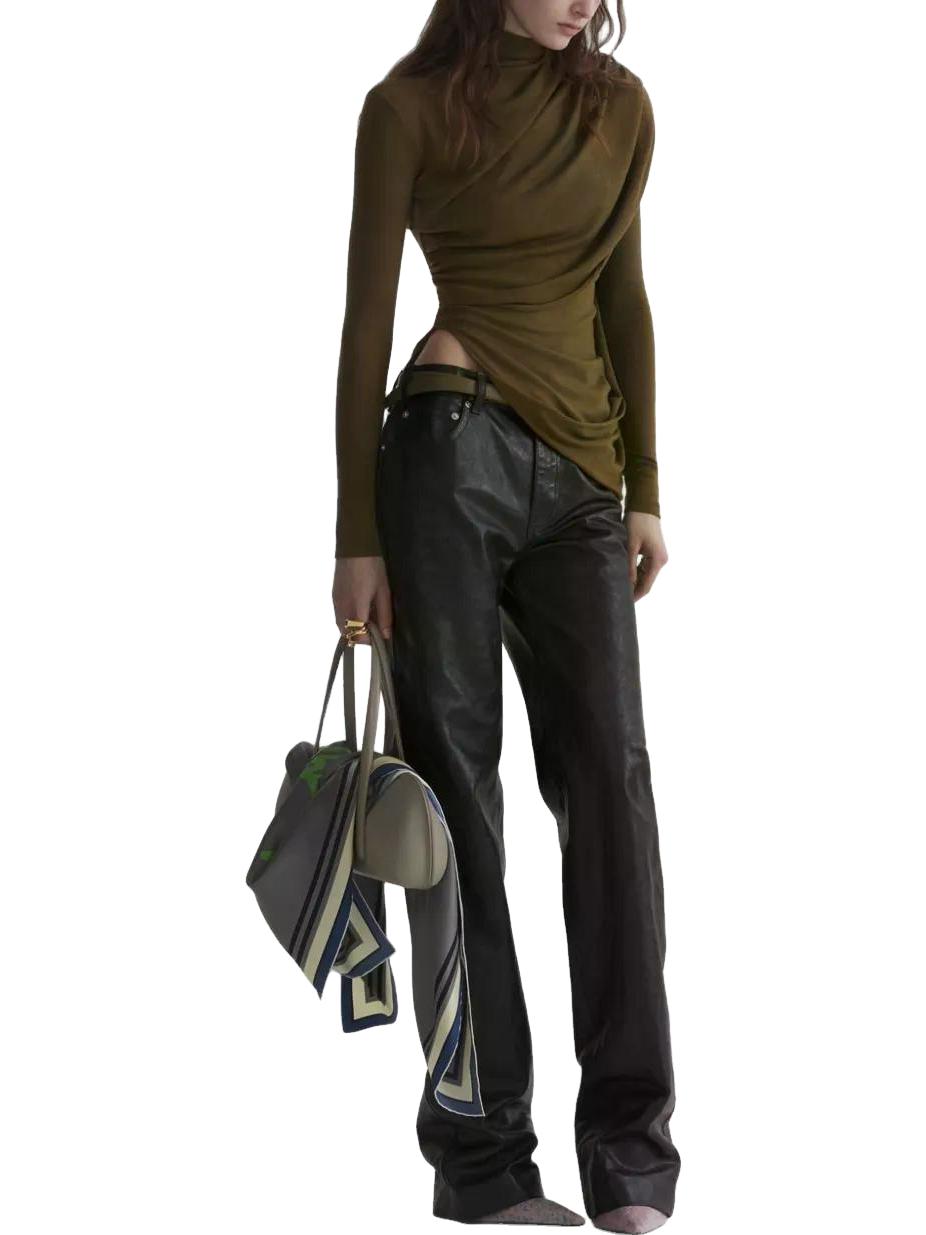 MUGLER Mugler Low Waist Leather Trousers