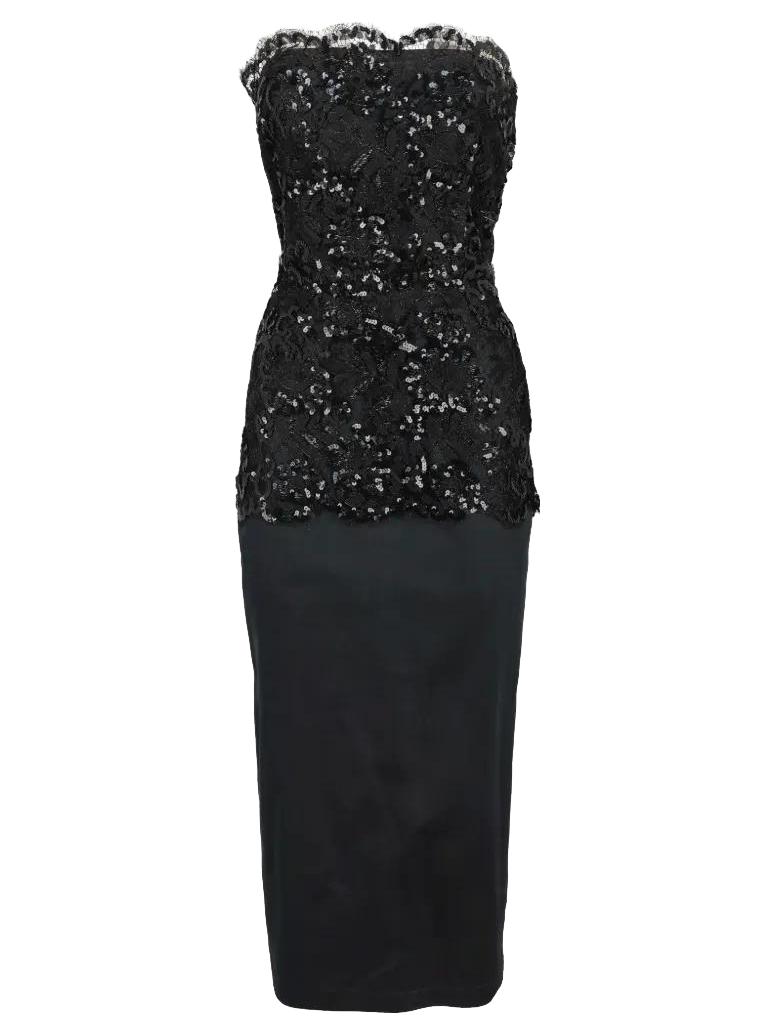 STAUD Sequin-Embellished Midi Dress