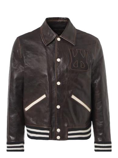 WALES BONNER Wales Bonner Prince Leather Varsity Jacket