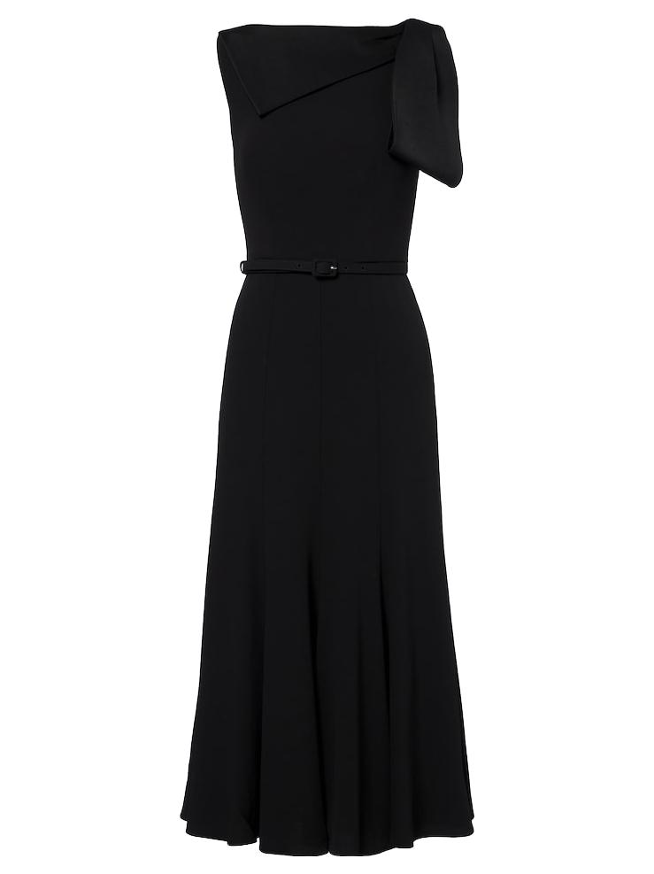 ROLAND MOURET Roland Mouret Bow Detail Belted Midi Dress