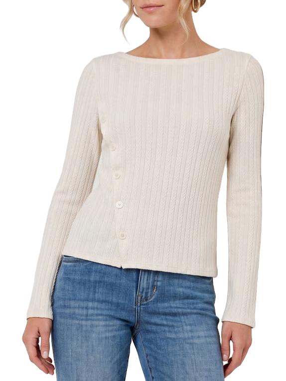 LIVERPOOL Liverpool Los Angeles Textured Side Button Top
