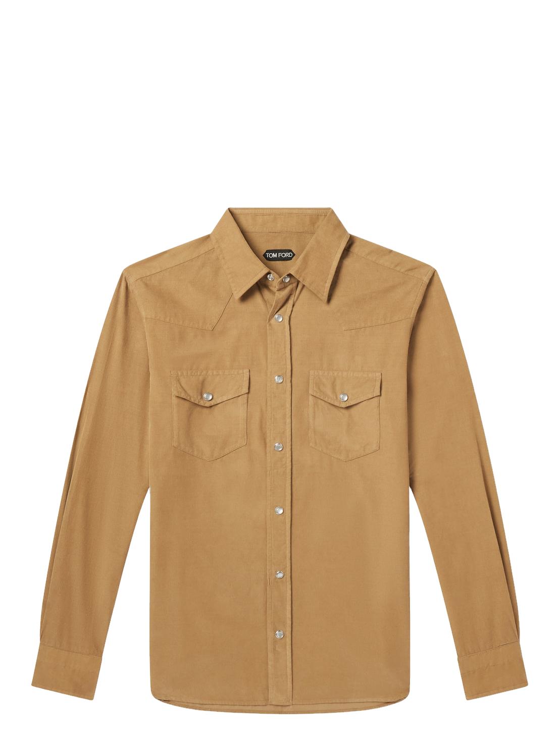 TOM FORD TOM FORD - Slim-Fit Cotton-Corduroy Shirt - Men - Brown