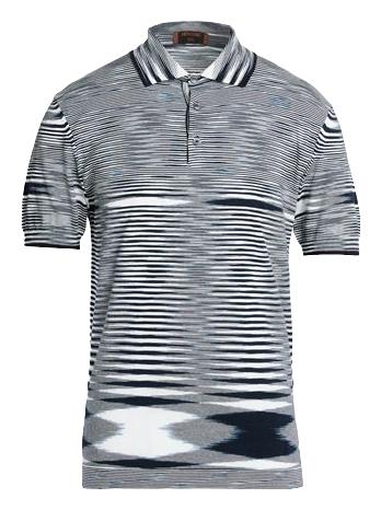 MISSONI man polo shirt navy size 36 cotton