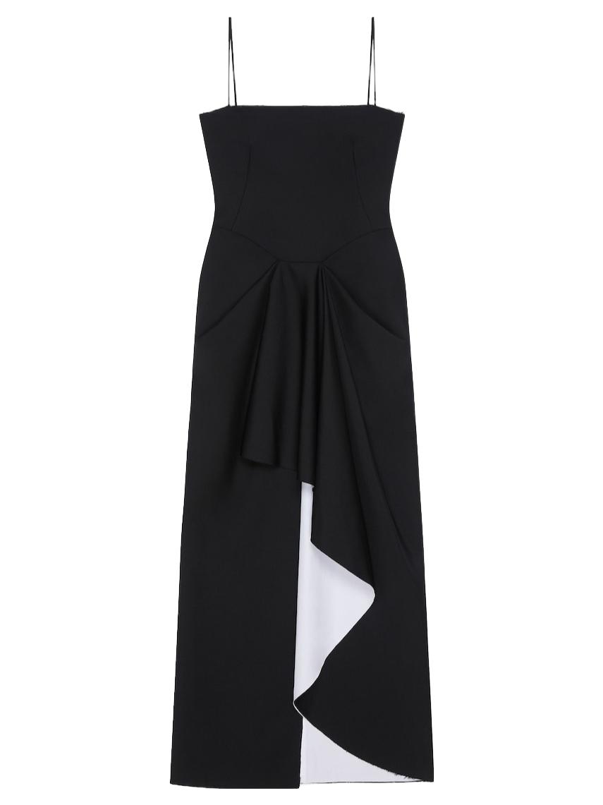 GIVENCHY Givenchy Sliced Long Wrapped Dress in Wool and Mohair