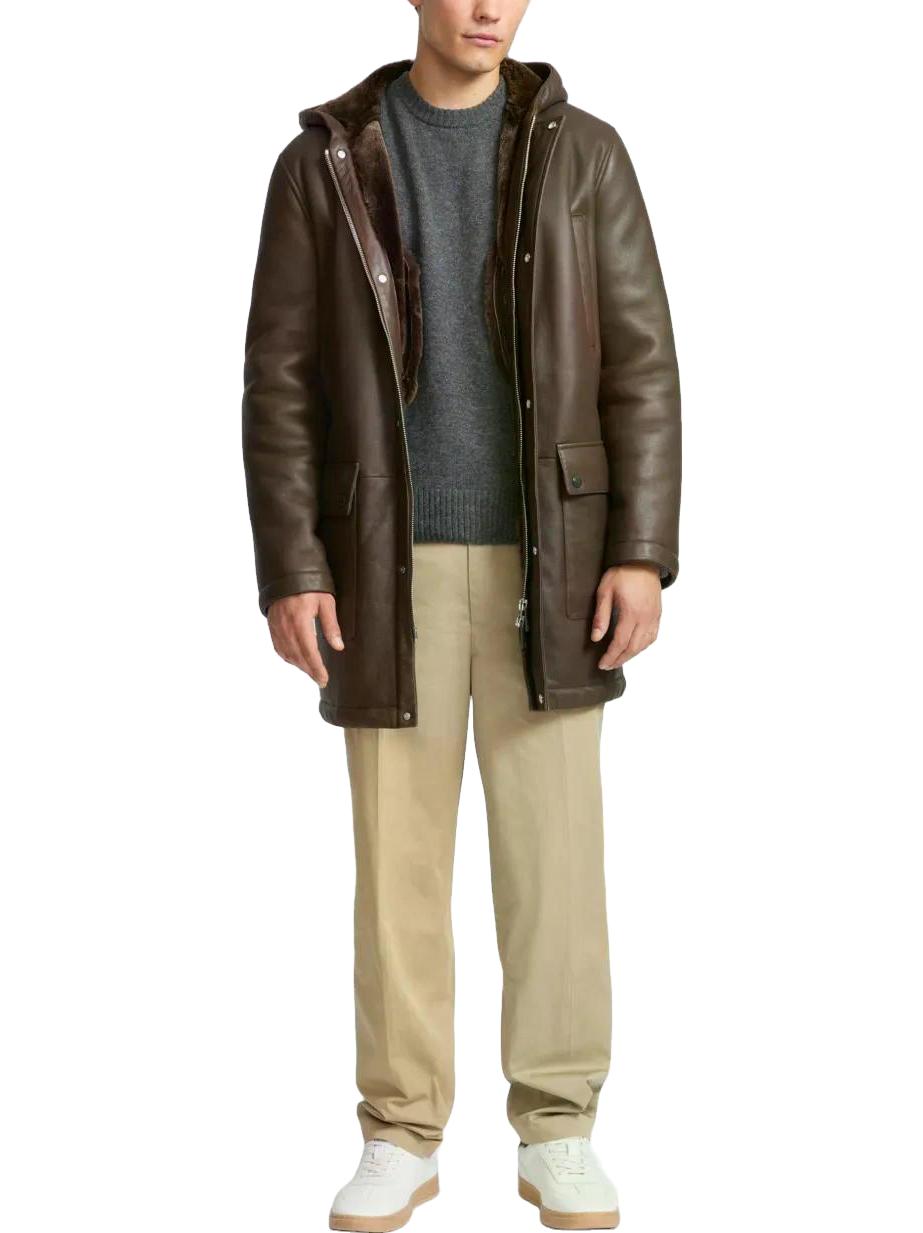 YVES SALOMON Yves Salomon Hooded Shearling Coat
