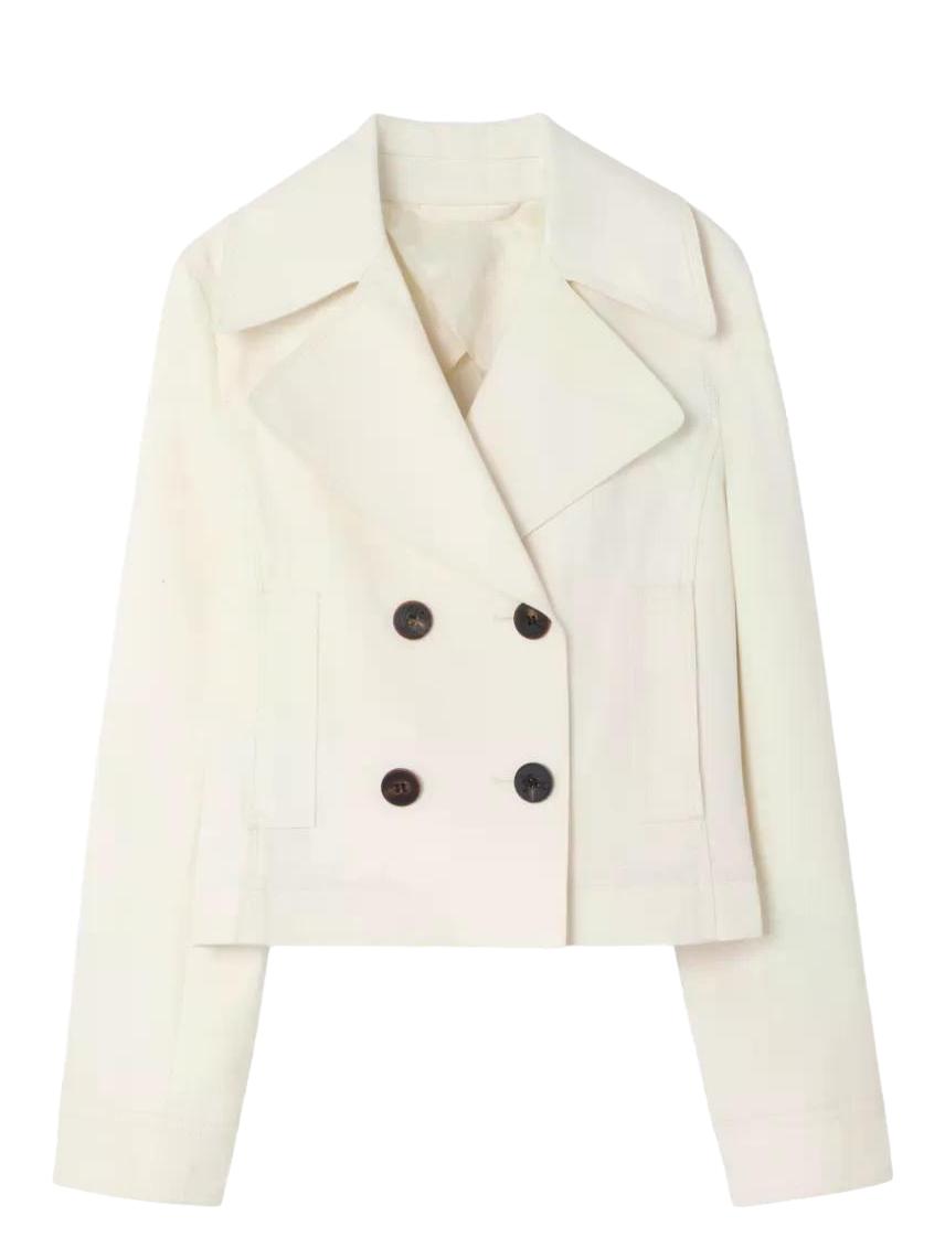 BURBERRY Burberry Cropped Double-Breasted Cotton Twill Jacket