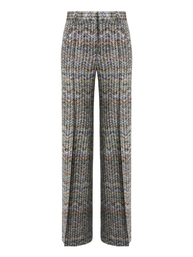 MISSONI Missoni Chevron Patterned Metallic Knit Trousers