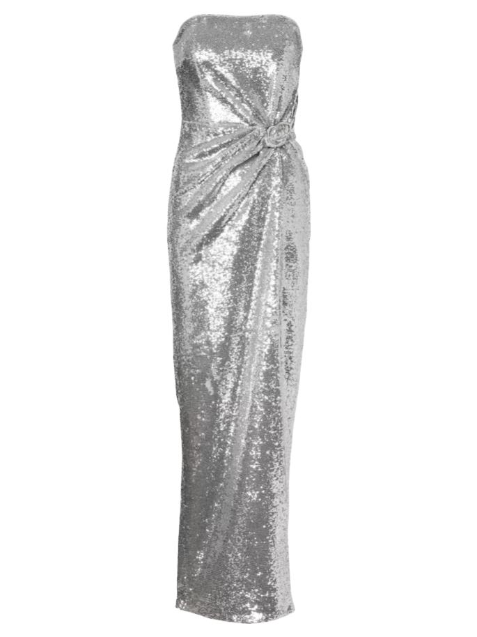ROLAND MOURET Roland Mouret Buckle-Detail Sequined Strapless Gown