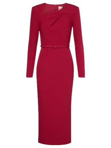 ROLAND MOURET Roland Mouret Belted Crêpe Midi Dress