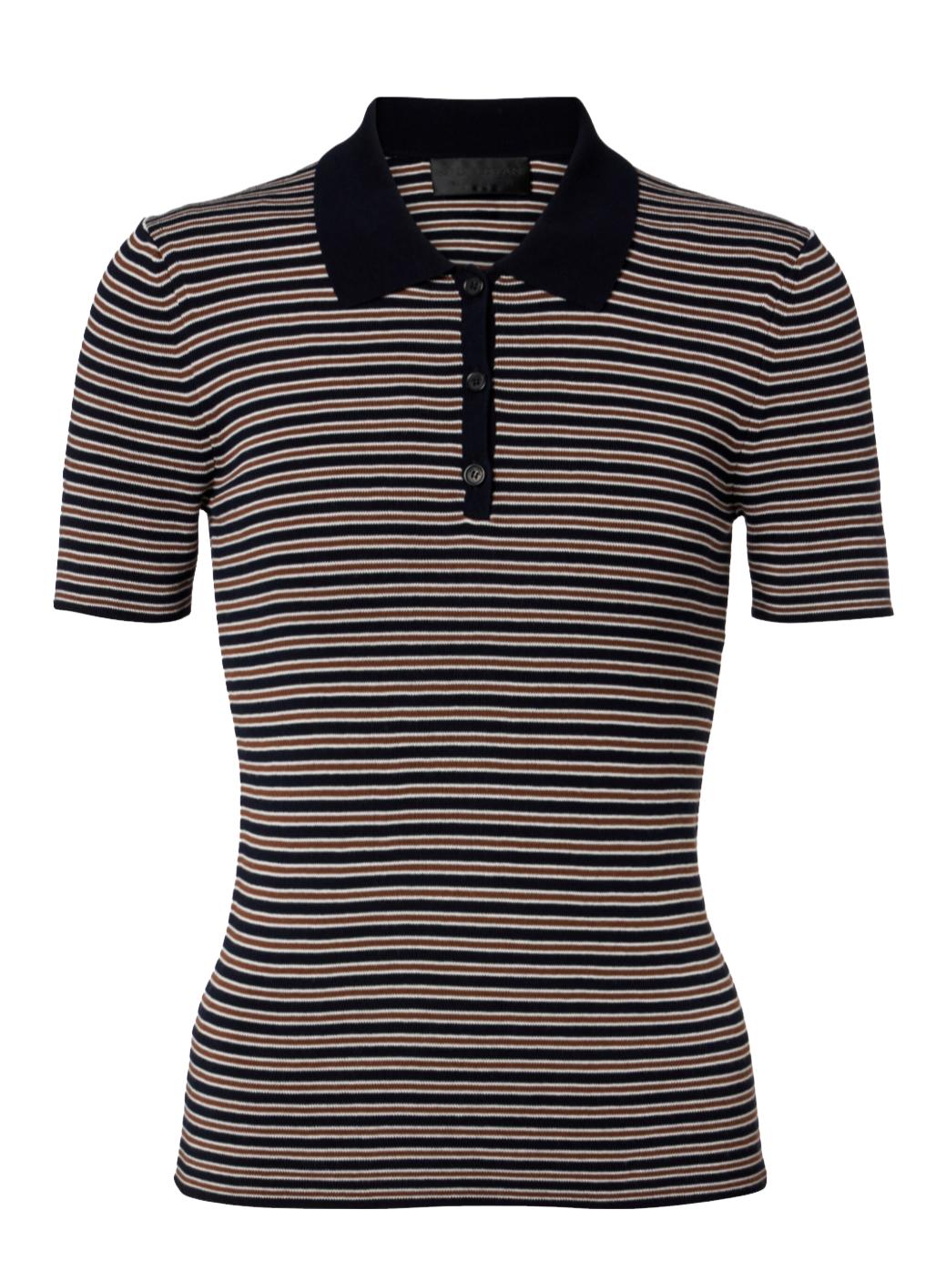 NILI LOTAN Nili Lotan Gemmatta Striped Cotton Polo Shirt