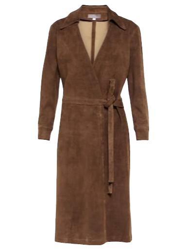 STOULS Stouls Ross Suede Wrap Midi Dress