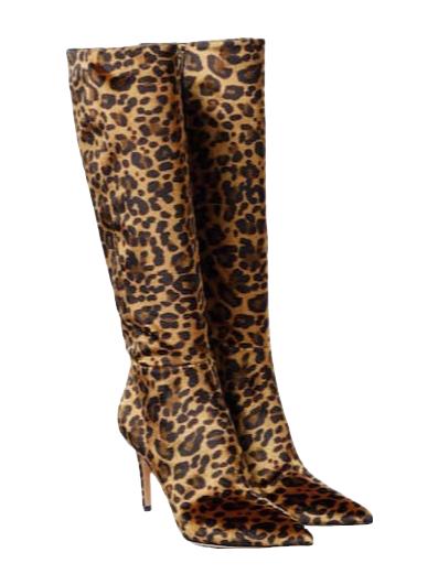 GIANVITO ROSSI Gianvito Rossi Leopard Print Velvet Knee-High Boots
