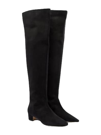 MANOLO BLAHNIK Manolo Blahnik Suede Over-the-Knee Boots with Block Heel
