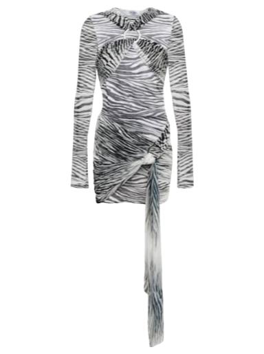 ATTICO Attico Fran Zebra-Print Tulle Mini Dress