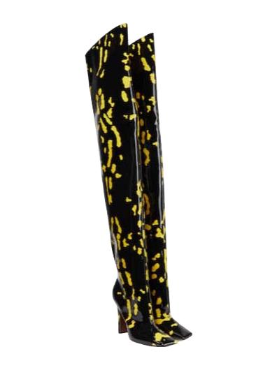 VETEMENTS Vetements Over-the-Knee Printed High Heel Boots