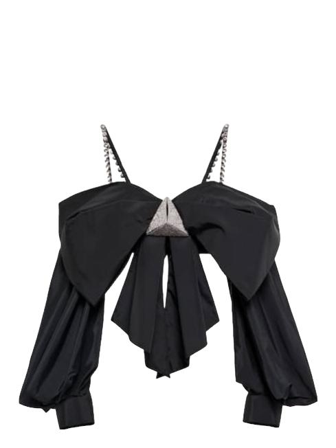AREA AREA Embellished Off-Shoulder Taffeta Top