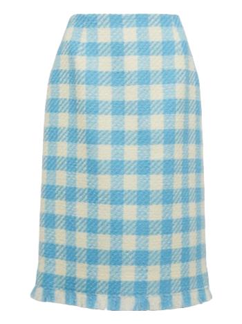 OSCAR DE LA RENTA Oscar de la Renta Checked Wool Midi Skirt