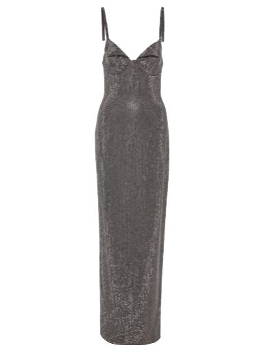 AREA AREA Crystal-Embellished Jersey Gown