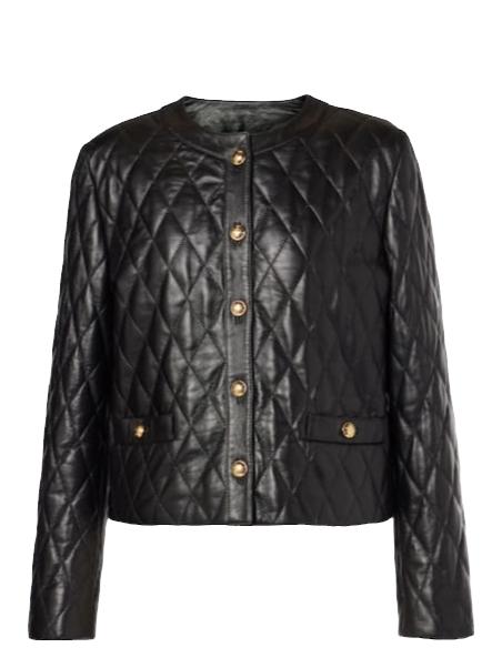 NILI LOTAN Nili Lotan Quilted Leather Button-Front Jacket