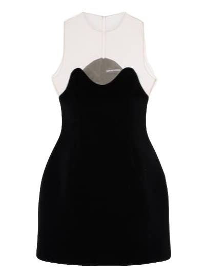 SANDRO Two-Tone Knit Mini Dress