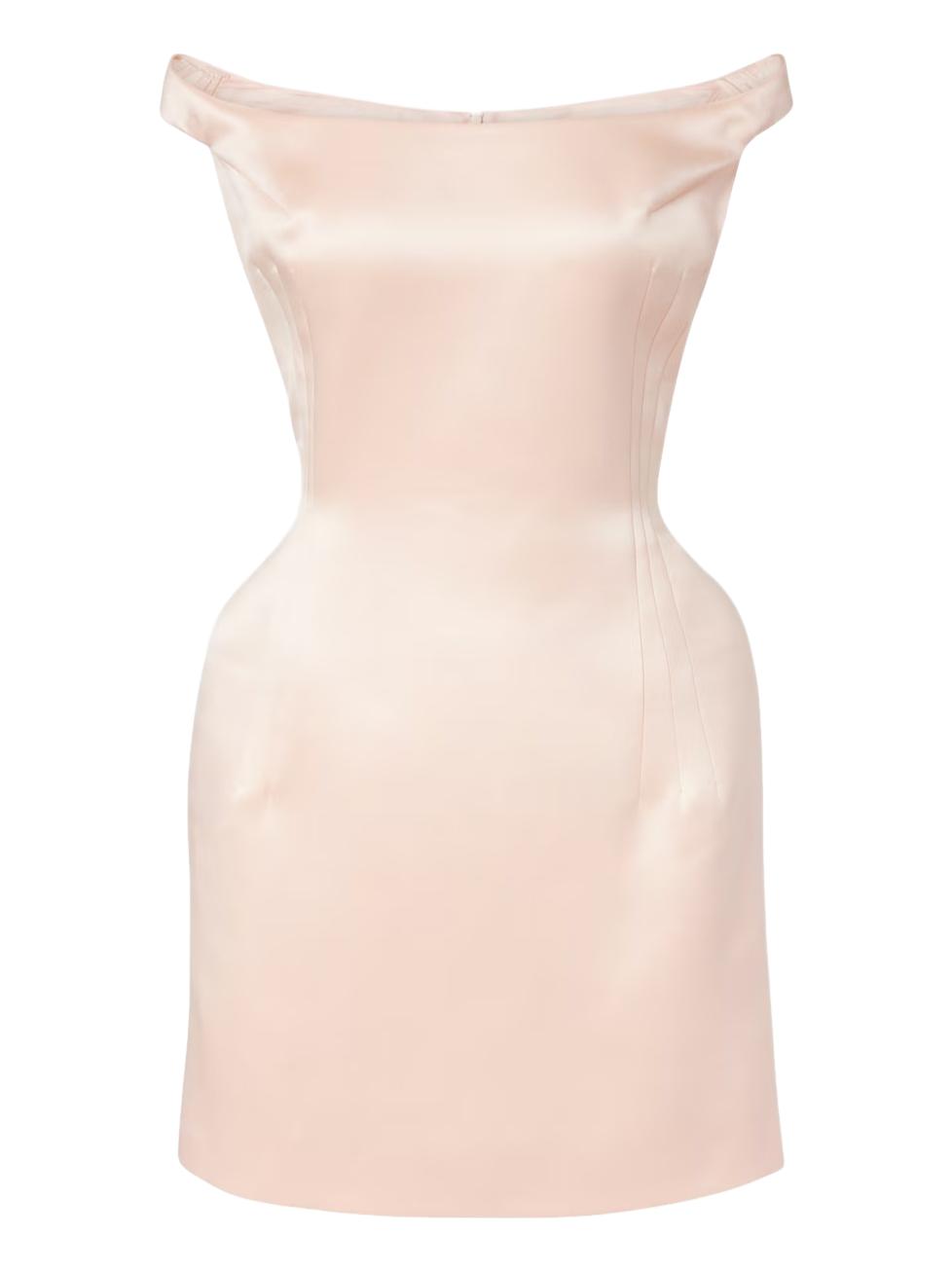 MAGDA BUTRYM Magda Butrym Silk Satin Off-The-Shoulder Minidress