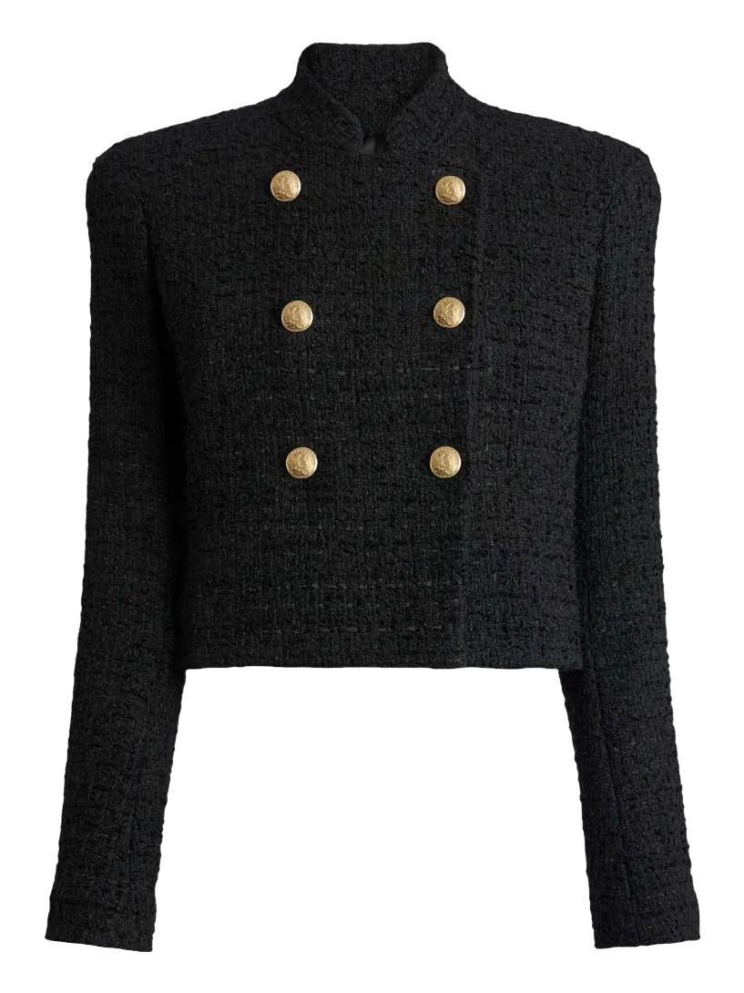 BALMAIN Balmain Diamond Milano Stitch Sweater Skirt with Lionhead Buttons