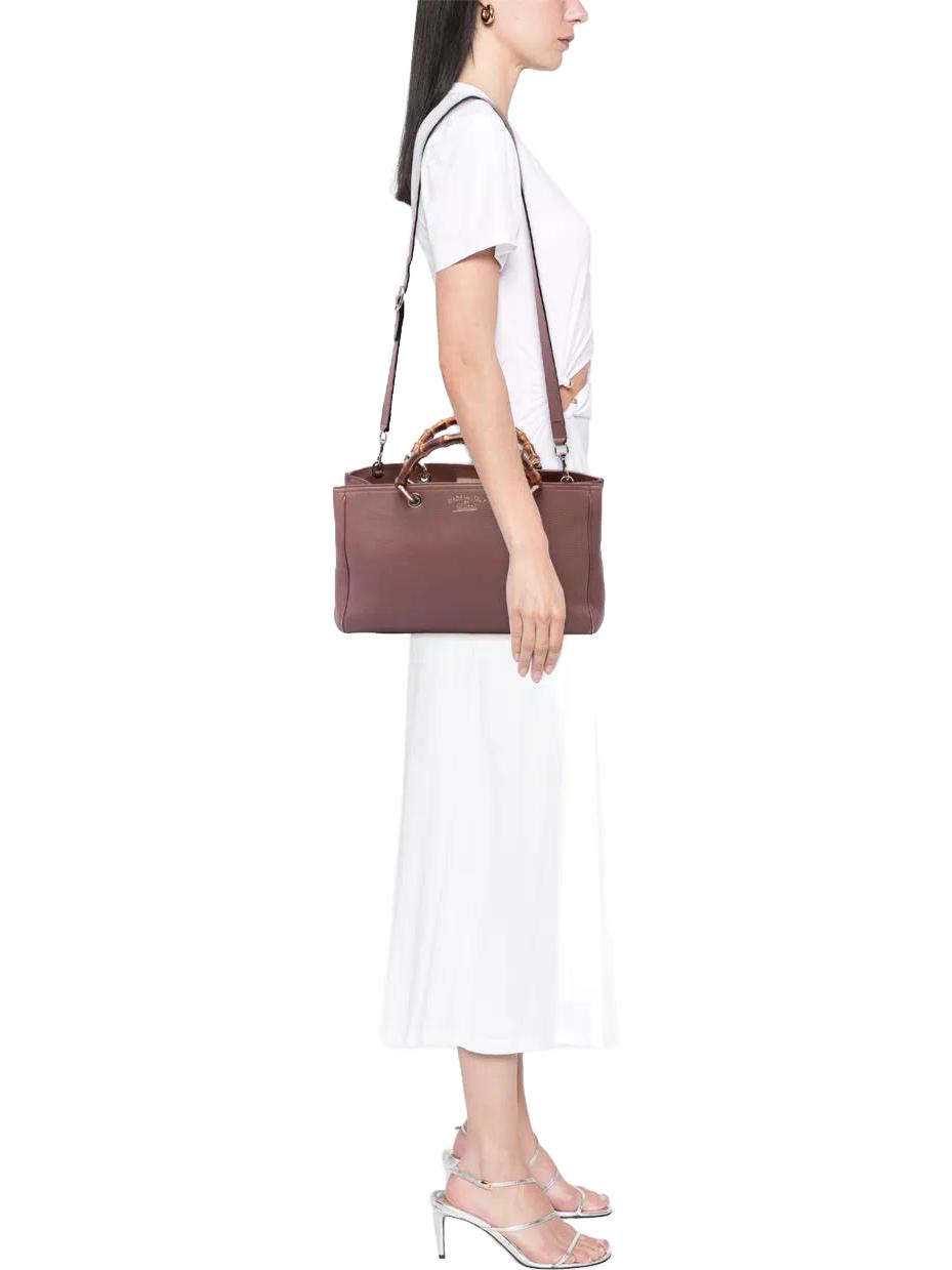 GUCCI Gucci 2016-2026 Medium Calfskin Bamboo Shopper Satchel