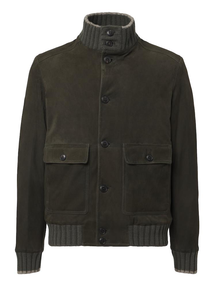 FEDELI Fedeli Cashmere-Trimmed Suede Jacket
