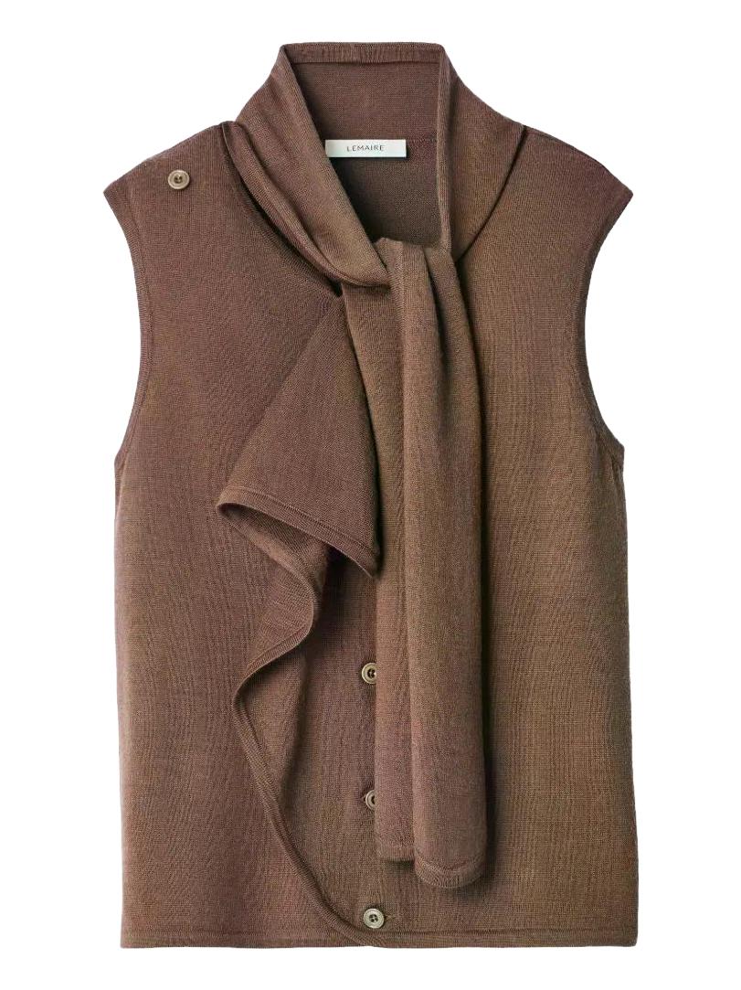 LEMAIRE LEMAIRE Sleeveless Knit Top with Asymmetrical Panel